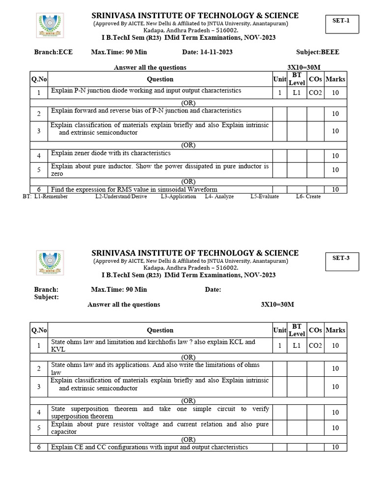 Mid Naac Model QP | PDF | P–N Junction | Computer Engineering Mid Naac Model QP | PDF | P–N Junction | Computer Engineering