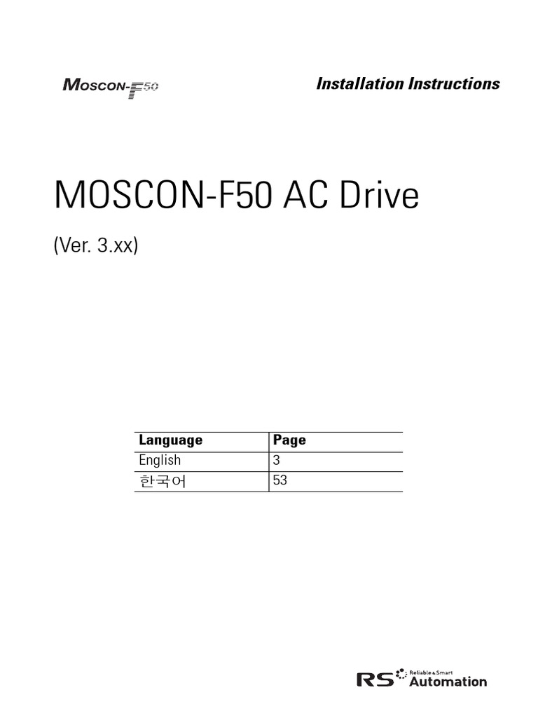Moscon-F50 AC Drive Installation Guide | PDF | Power Inverter ...