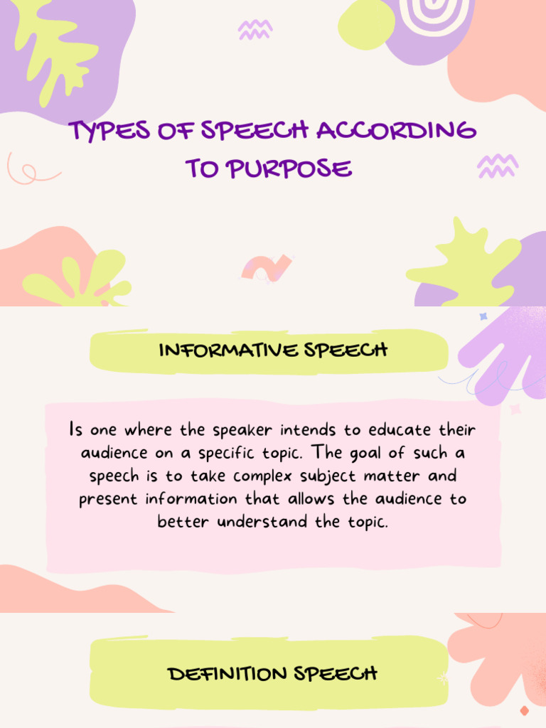 Types of Speech According To Purpose 20231129 115720 0000 | PDF | Goal ...