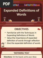 Lesson Plan in English - Expanded Definitions of Words | PDF