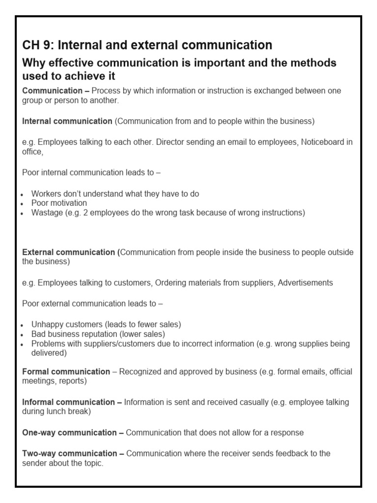 Internal and External Communication | PDF | Communication | Information