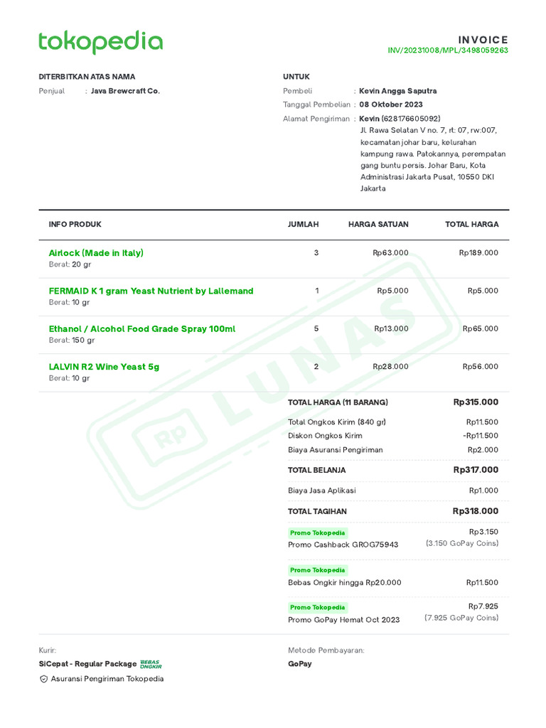 Invoice Coco Wine 1 | PDF