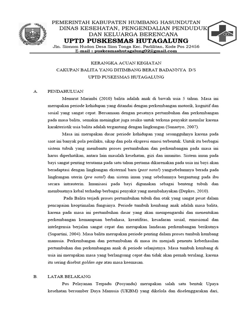 Kak Cakupan Balita Yang Ditimbang Berat Badannya Fiks - 1 | PDF