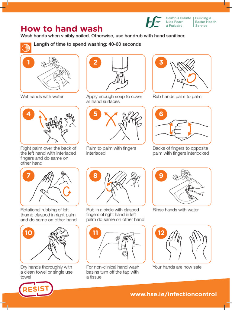 HSE How To Handwash Poster A4 PRINT | PDF