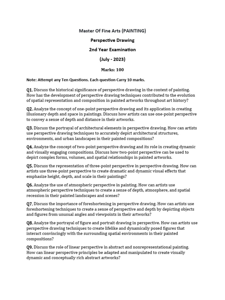 Perspective Drawing Pdf Perspective Graphical Drawing