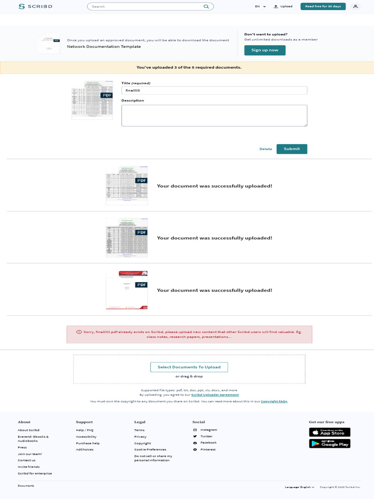 Upload A Document - Scribd | PDF | Scribd | Cyberspace
