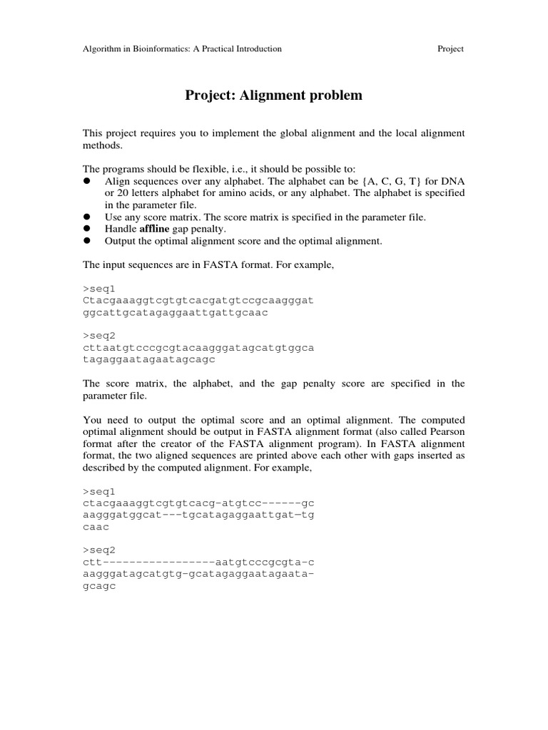 Alignment Proj | PDF | Sequence Alignment | Computational Science