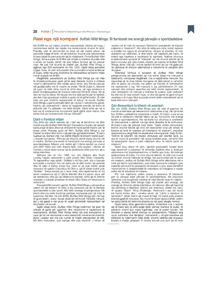 Case Study 1.1 Buffalo Wild Wings | PDF