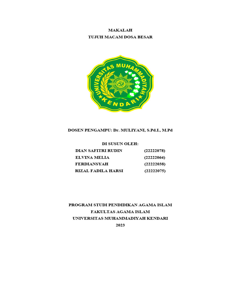 Tujuh Dosa Besar dalam Islam | PDF