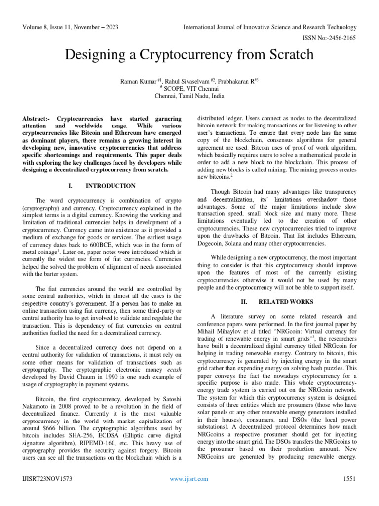 Designing A Cryptocurrency From Scratch | PDF | Cryptocurrency | Bitcoin