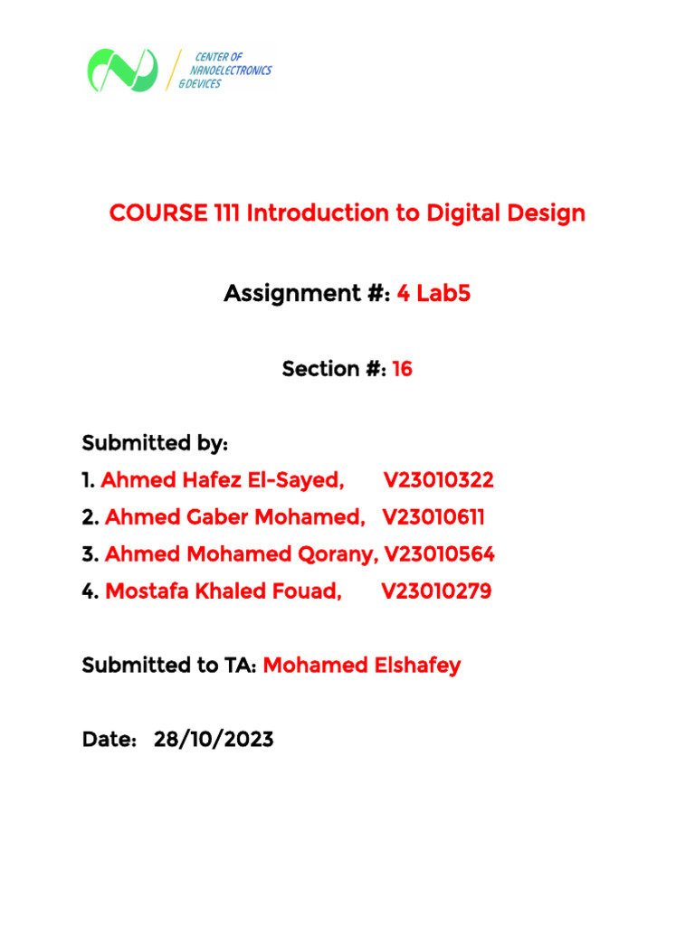 Digital Lab5 | Download Free PDF | Parameter (Computer Programming) | Information And ...