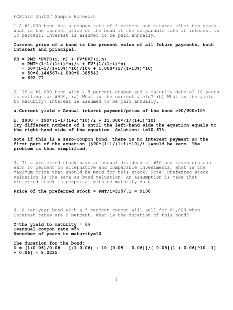 FCS5510 Unit07 Selected Problems and Answers | PDF