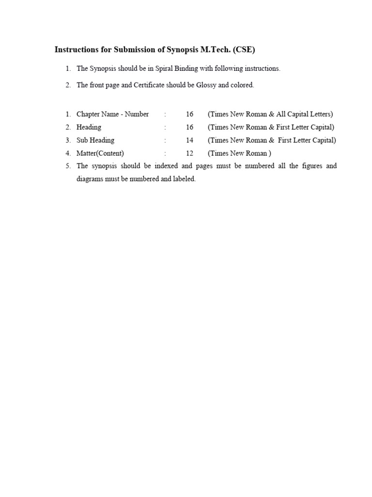 Synopsis Guideline | PDF