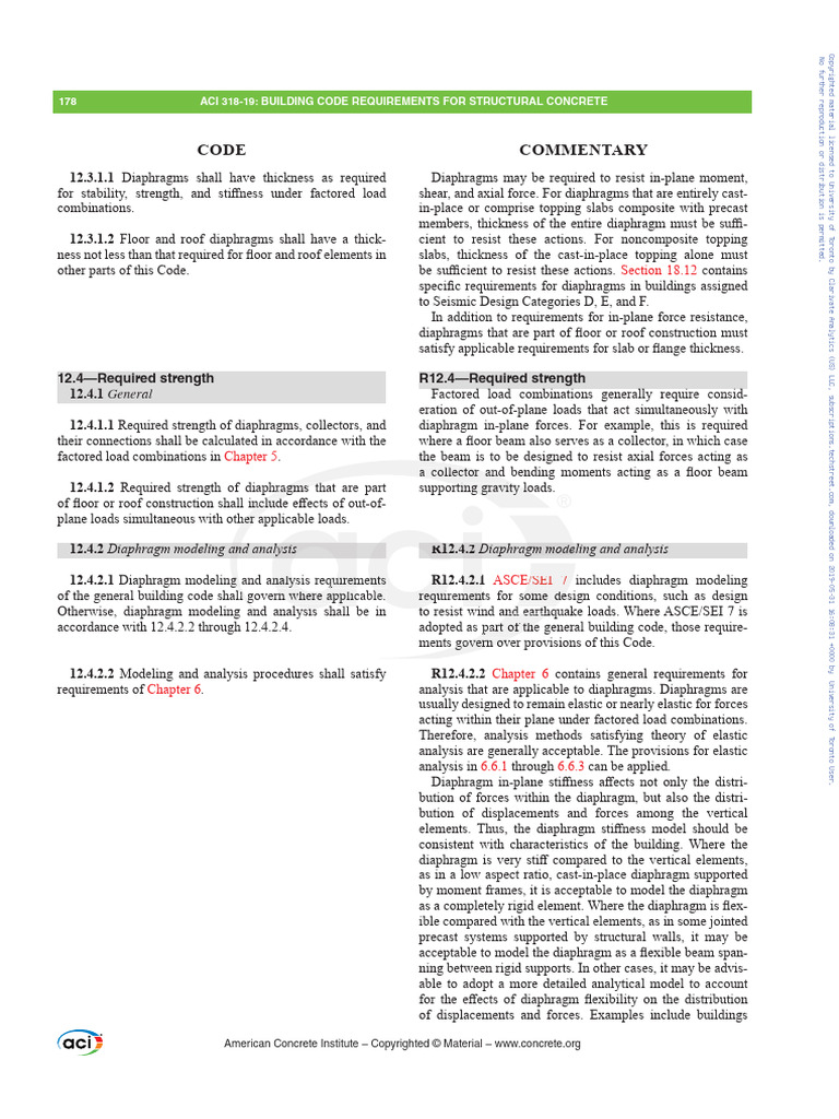 ACI 318 Diaphragm | PDF