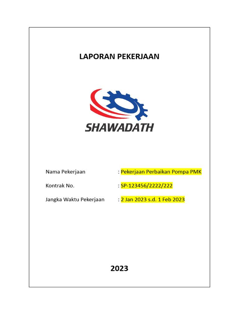 Format Laporan Kerja Project | PDF