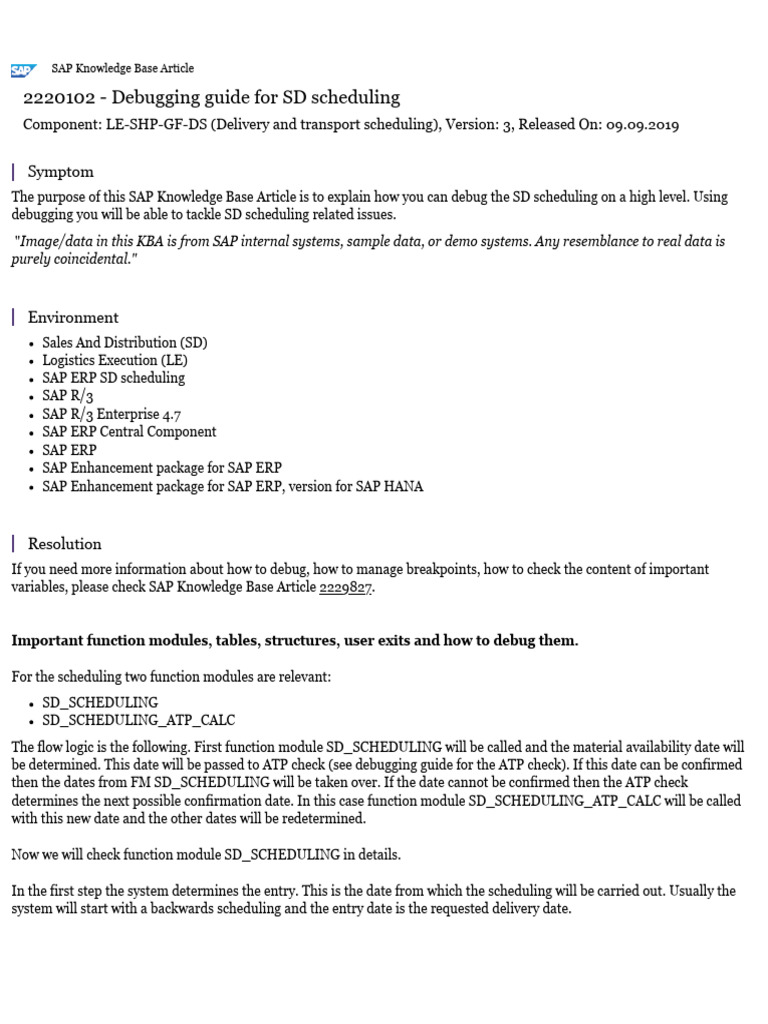 Debugging Guide of SD Scheduling | PDF | Debugging | Computer Programming Debugging Guide of SD Scheduling | PDF | Debugging | Computer Programming