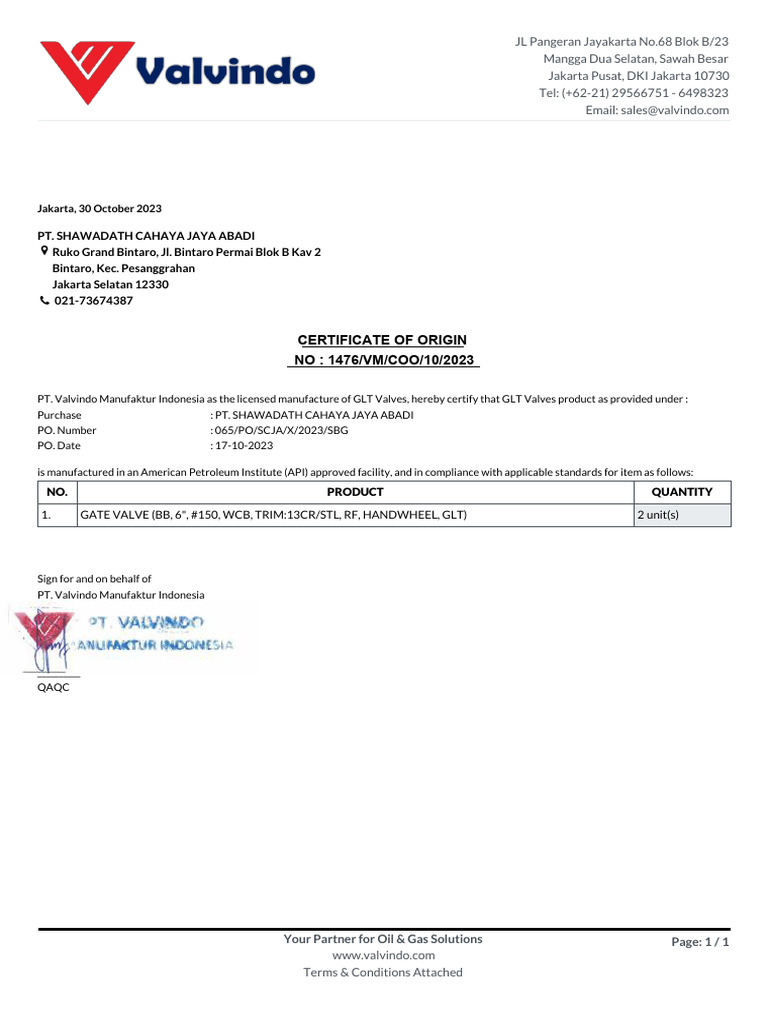 Certificate of Origin | PDF | Technology & Engineering