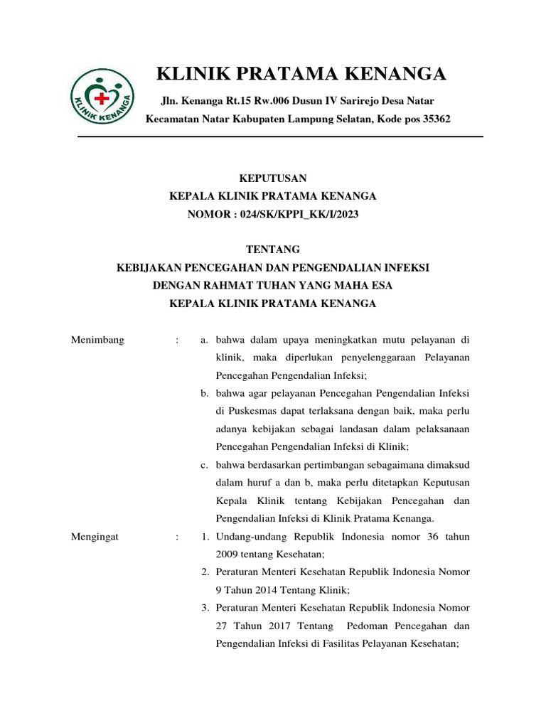 SK Kebijakan Ppi Klinik | PDF