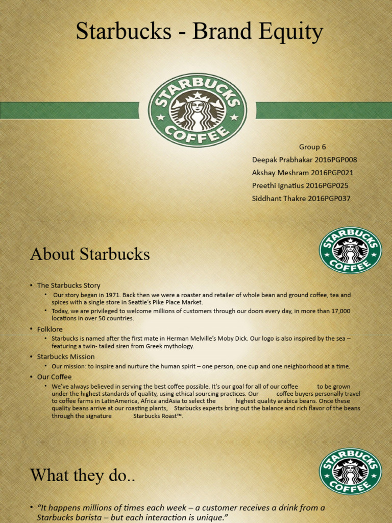 Group 6 - Starbucks - Brand Equity | PDF | Starbucks | Brand
