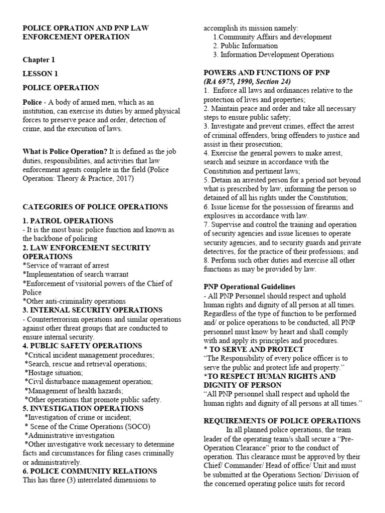Overview of Police Operations and Requirements | PDF | Police | Search ...