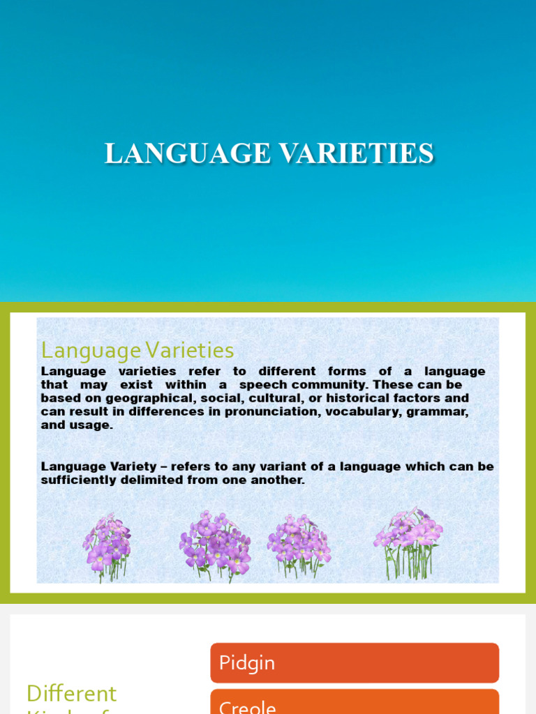 10 Language Varieties | PDF | Dialect | English Language