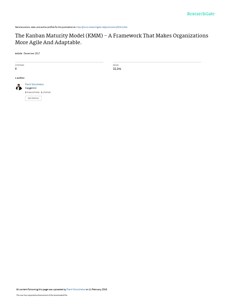 Kanban Maturity Model KMM | PDF | Business | Systems Engineering