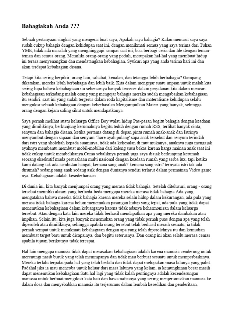 Bahagiakah Anda | PDF | Pengembangan Diri
