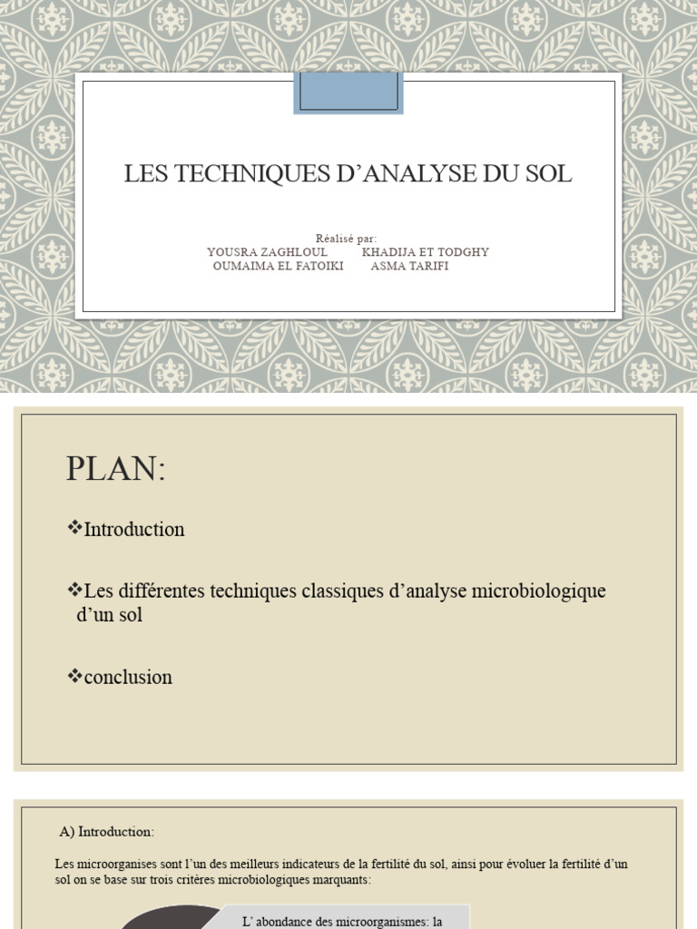 Les Techniques D'analyse Du Sol | PDF | Immunofluorescence | Techniques scientifiques