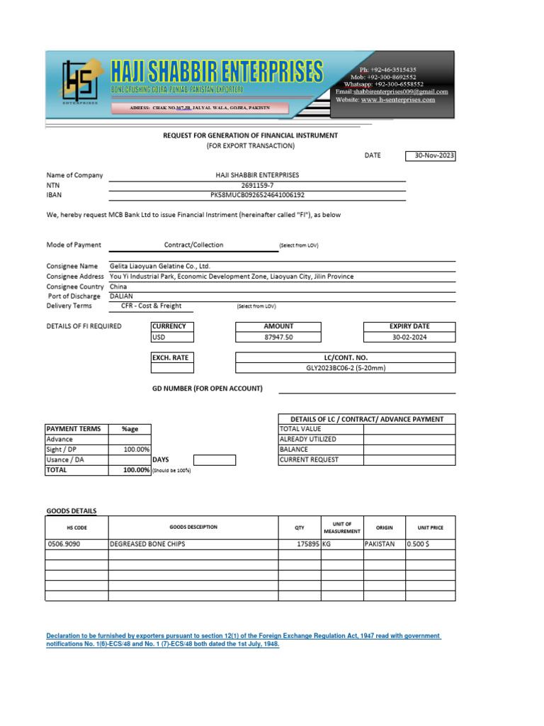 Fi Request | PDF | Foreign Exchange Market | Consignee