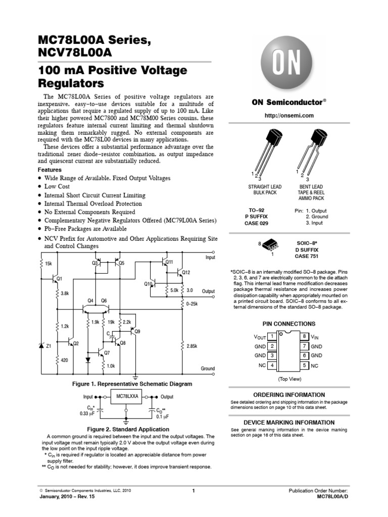 ON Semiconductor-MC78L05ACDG-datasheet | PDF | Electrostatic Discharge | Electrical Engineering