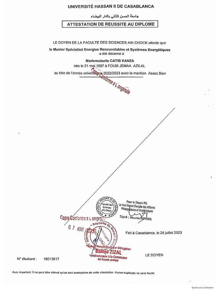 Attestation de Reussite | PDF