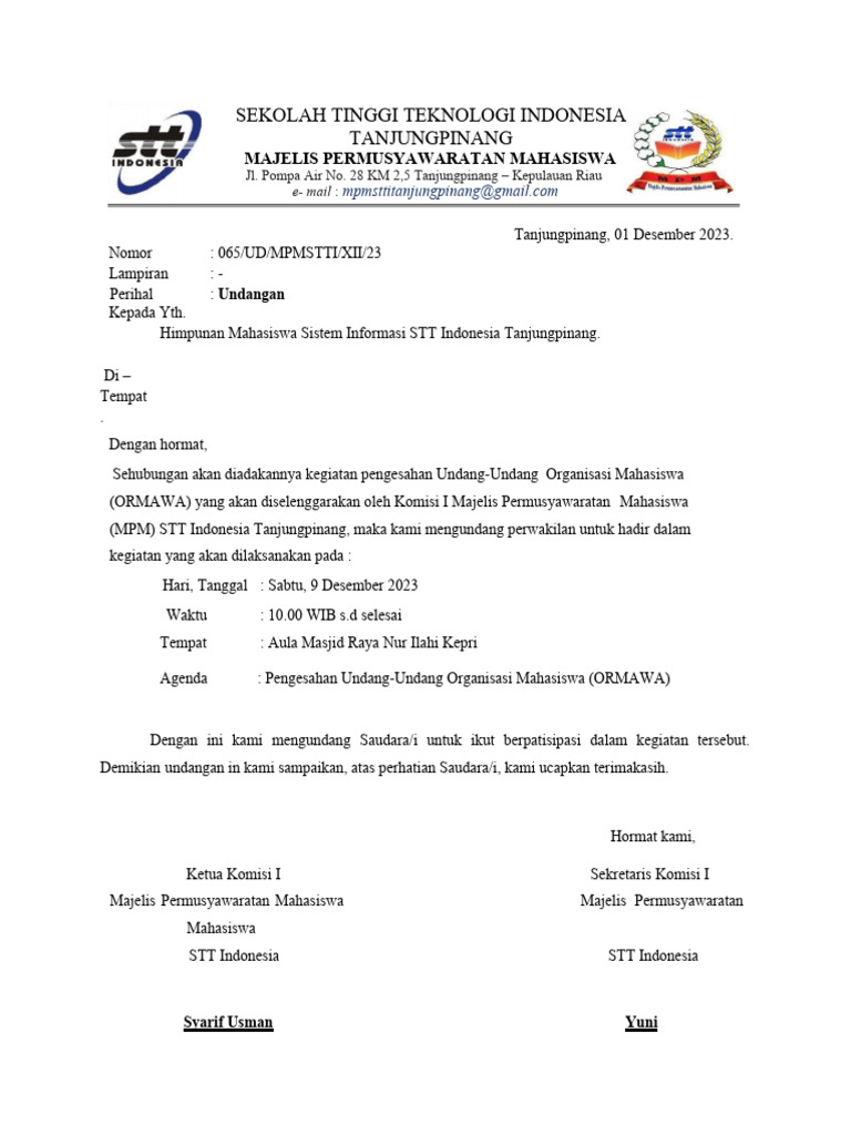 Undangan HIMA SI | PDF