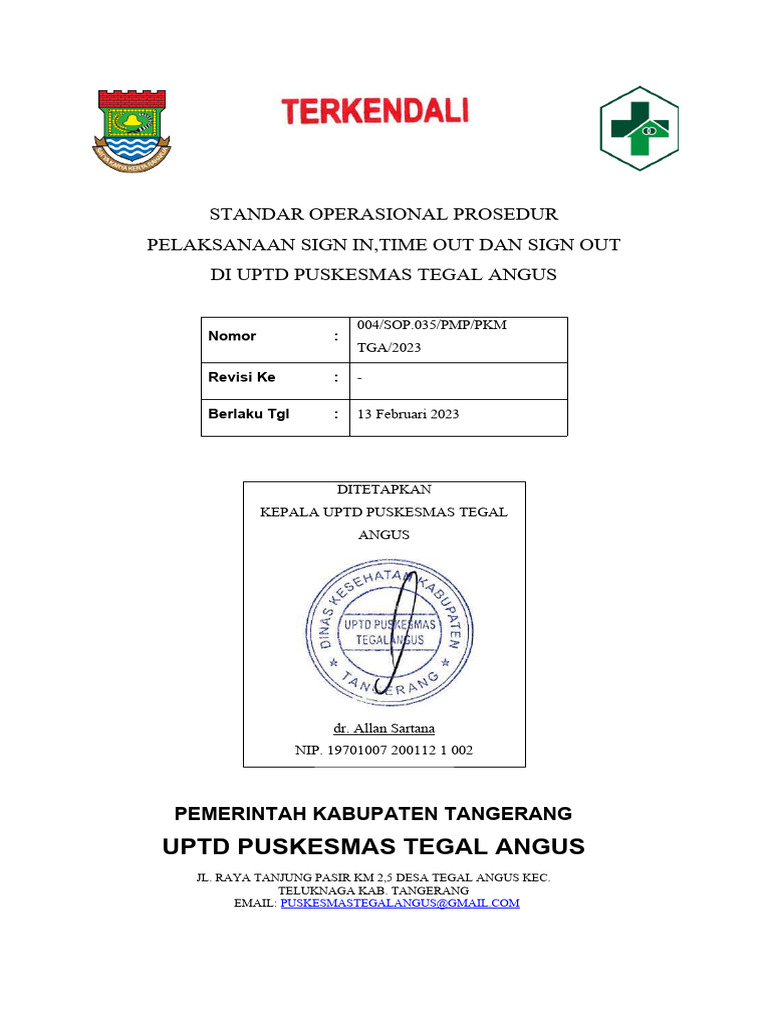 Sop Sign in Time Out Sign Out | PDF