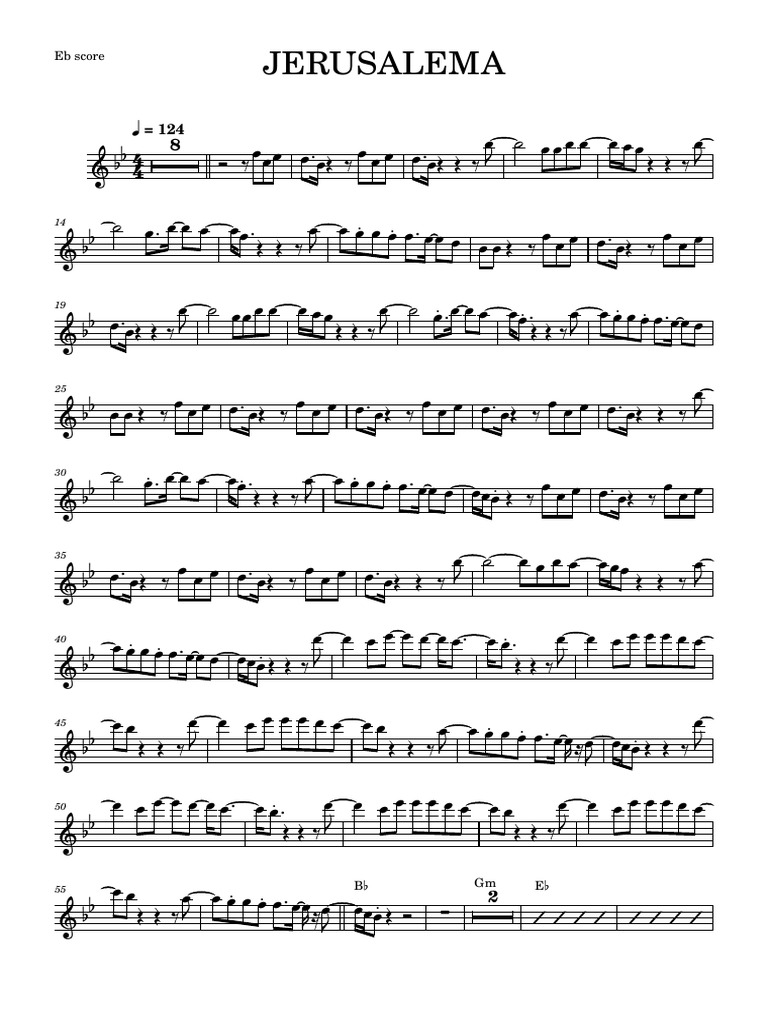 Jerusalema Eb Score | PDF