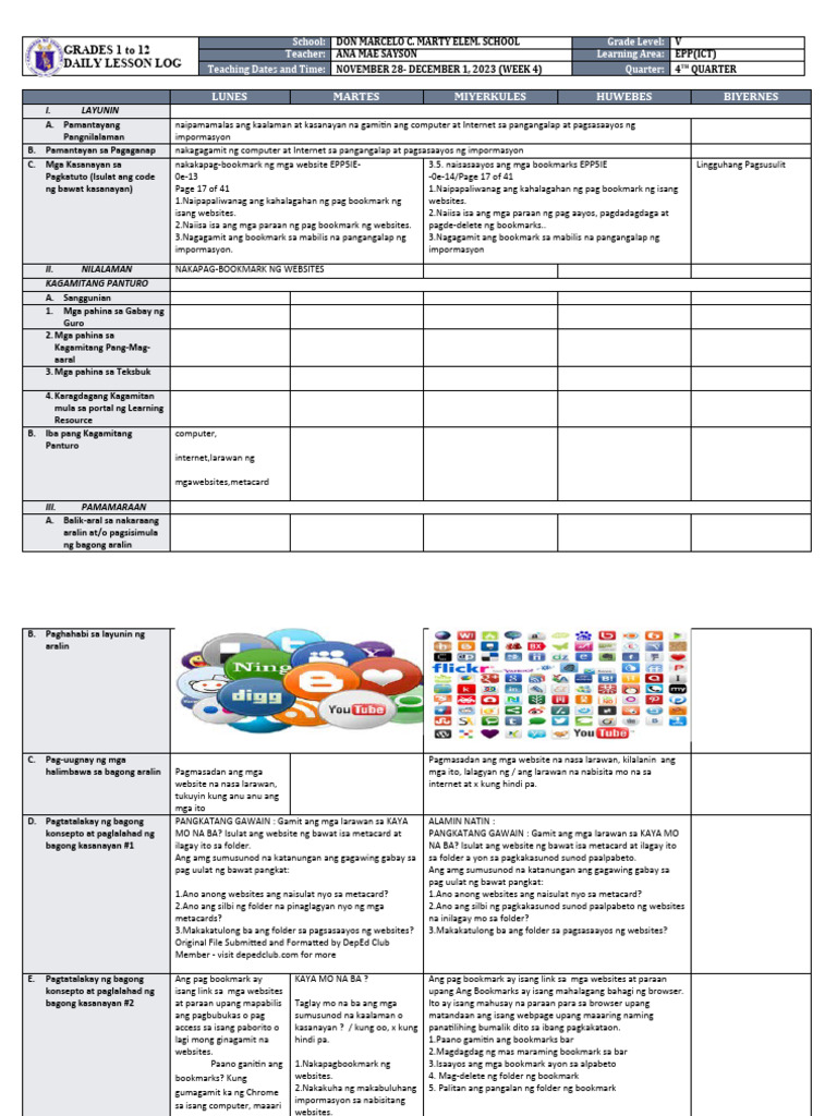 DLL - Epp 5 - Q4 - W5 | PDF