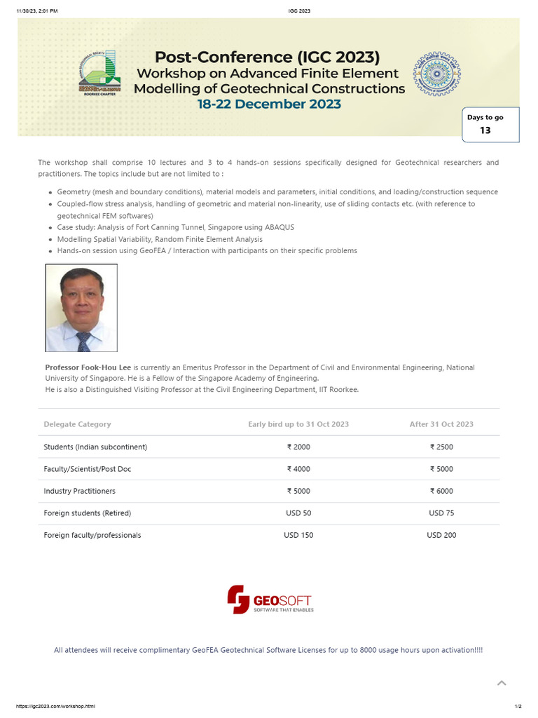 Professor Fook-Hou Lee Is Currently An Emeritus Professor in The ...