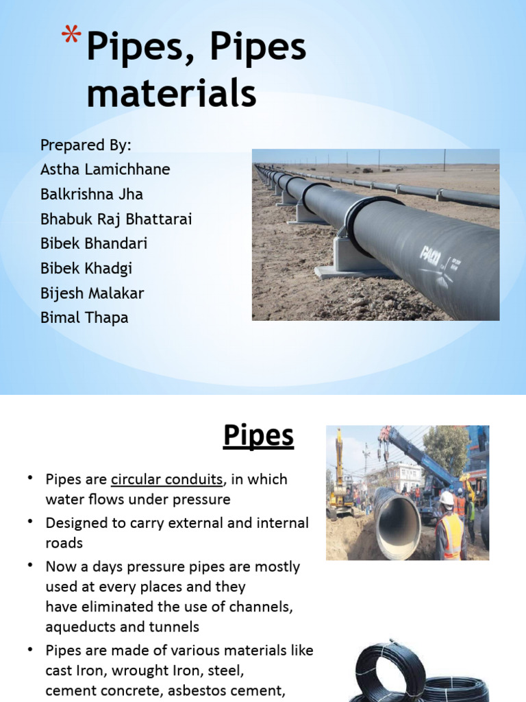 Pipe Materials: Types & Properties | PDF | Pipe (Fluid Conveyance ...