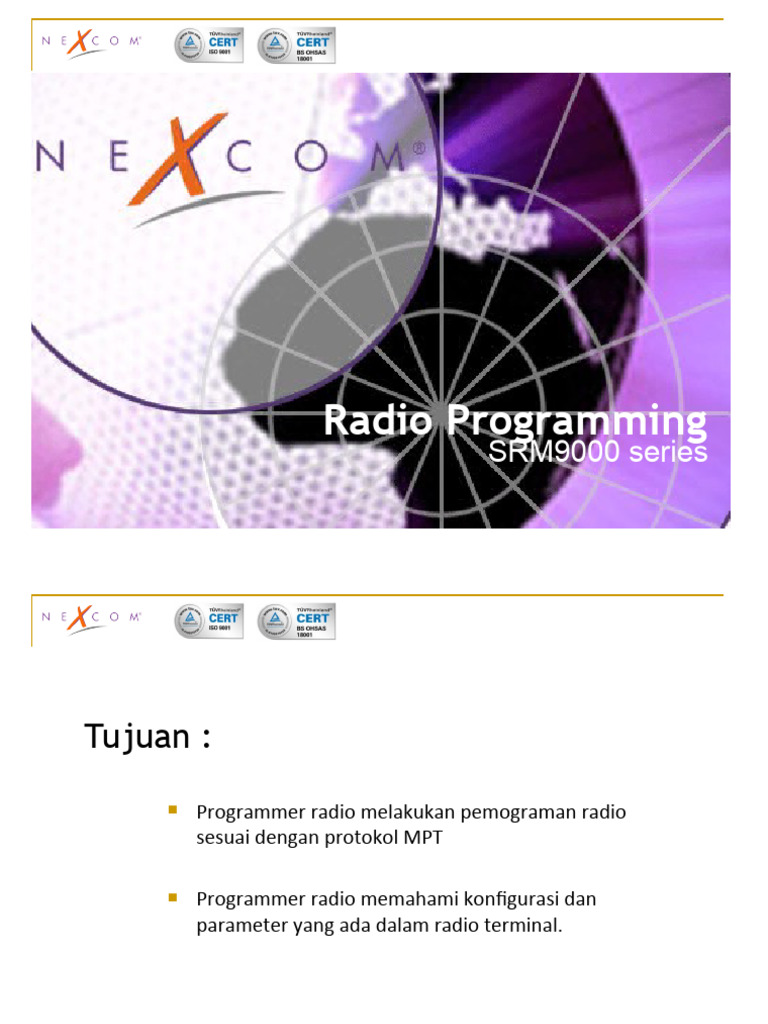 Panduan Pemrograman Radio SRM9000 | PDF | Teknologi & Rekayasa