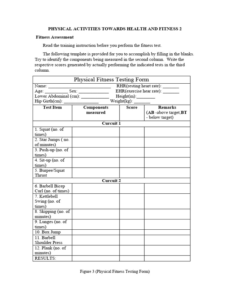 Fitness Assessment and Results Guide | PDF | Physical Fitness | Kettlebell