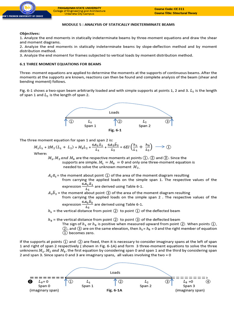 Module 5.1 - Three Moment Equations | PDF | Beam (Structure) | Mechanical Engineering
