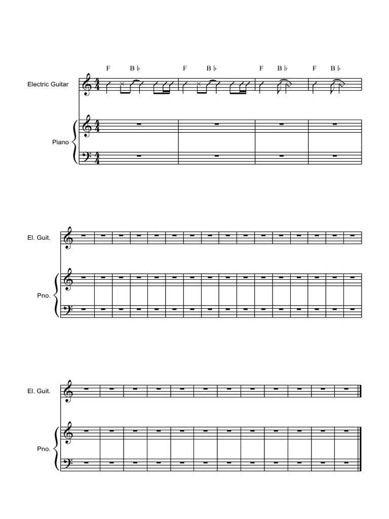 Blank Sheet Music Template (Finale Maestro Music Font) 342 | PDF