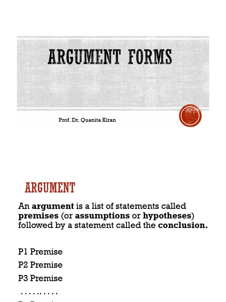 Lecture 8 | PDF | Argument | Metalogic