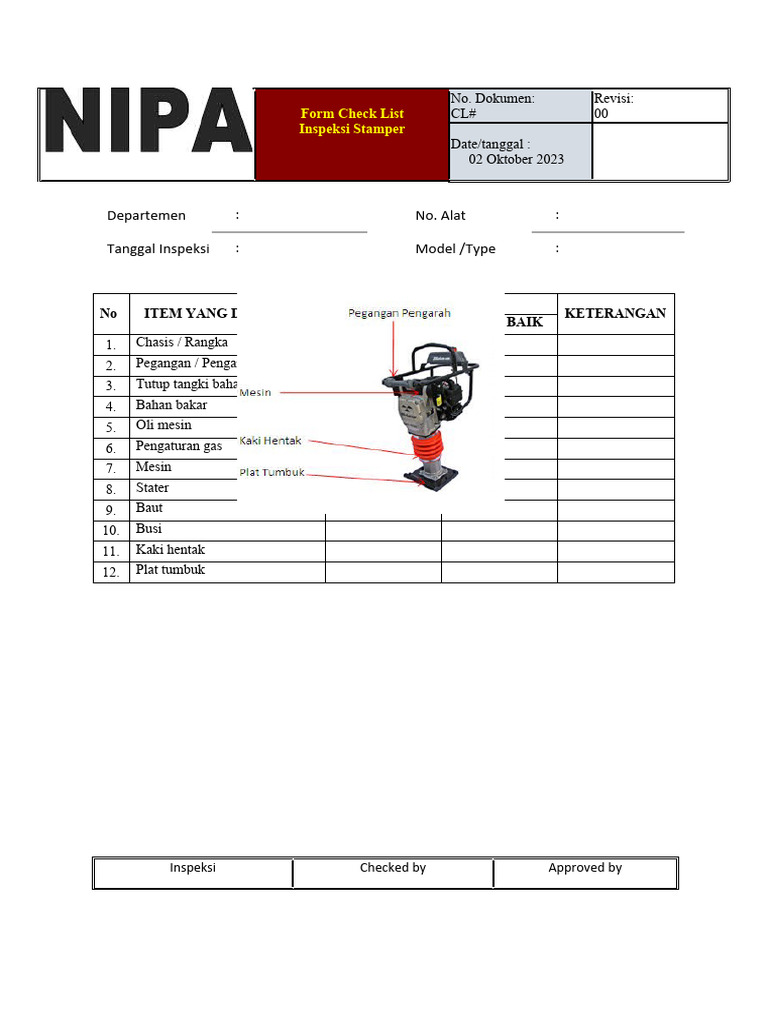 Form Check List Stamper | PDF