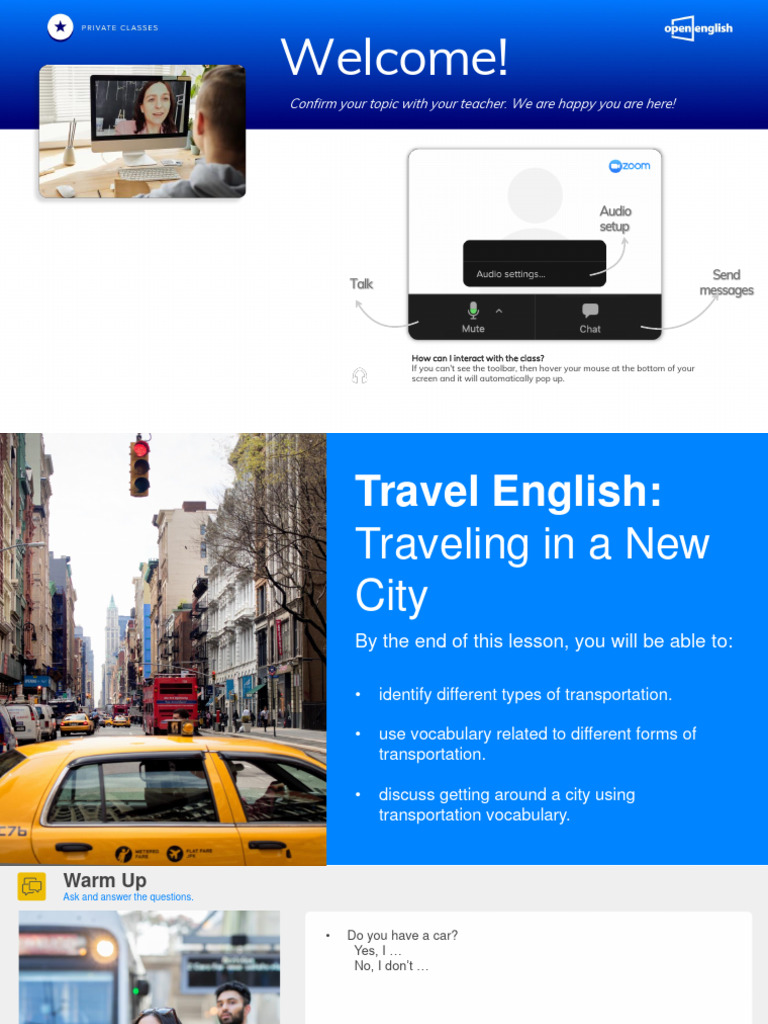 Travel English: City Transportation | PDF | Vocabulary | Cognition