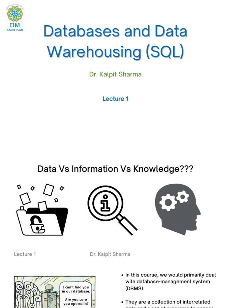 Lecture 1 - DDW | PDF | Databases | Data Model Lecture 1 - DDW | PDF | Databases | Data Model
