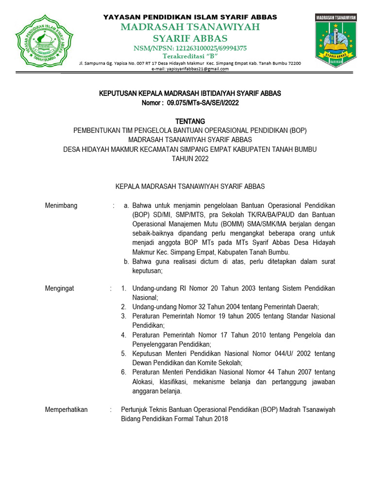 SK BOP MTs 2022 | PDF