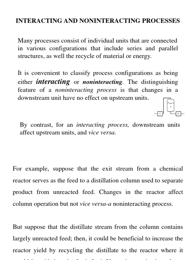 Interacting vs Noninteracting Processes | PDF