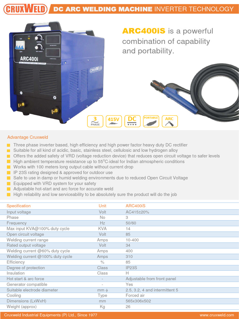 ARC400 I SR | PDF | Construction | Welding