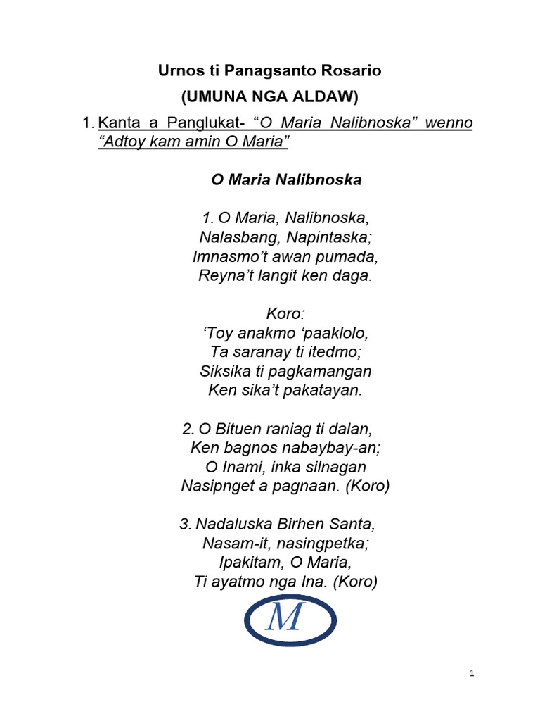 Block Rosary (Ilokano) | PDF