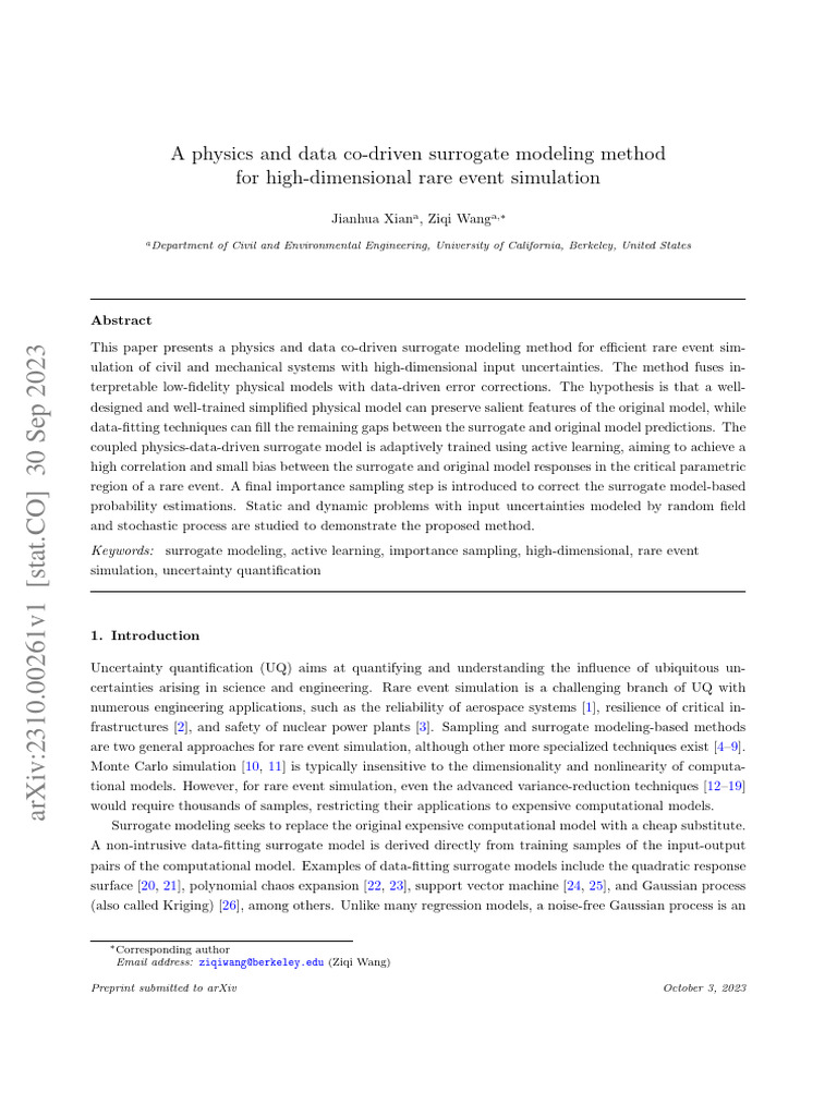 A Physics and Data Co-Driven Surrogate Modeling Method For High-Dimensional Rare Event ...
